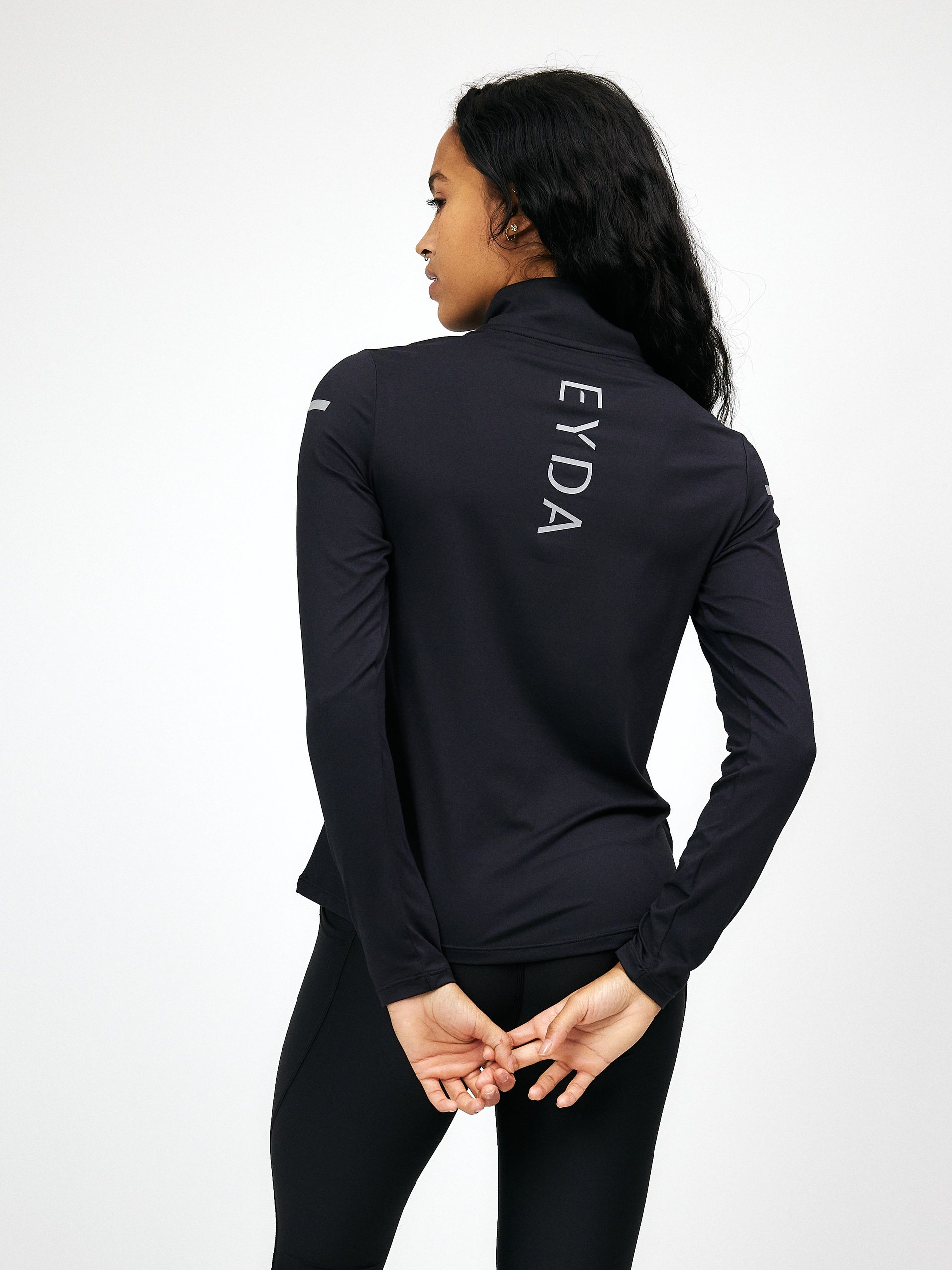 Caroline Half Zip i genanvendt polyester med refleks og half zip